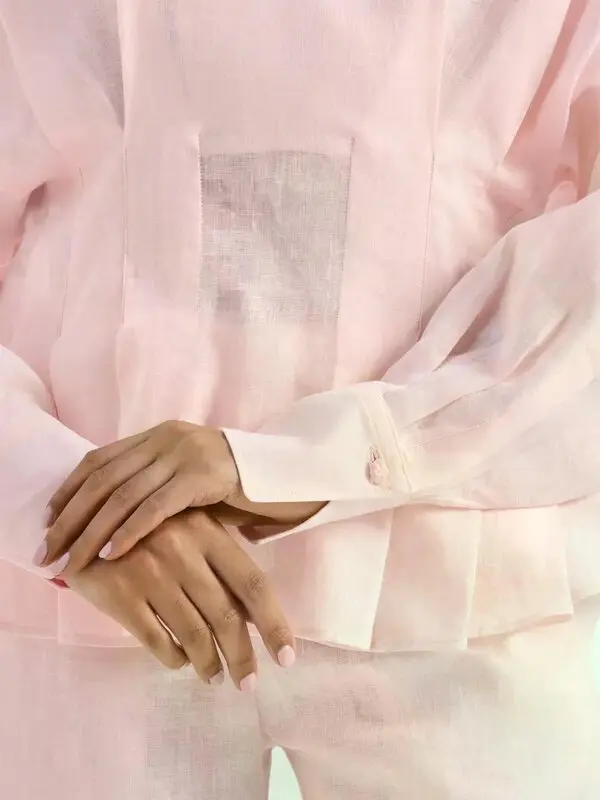 GENNY V-neck Pleated Blouse