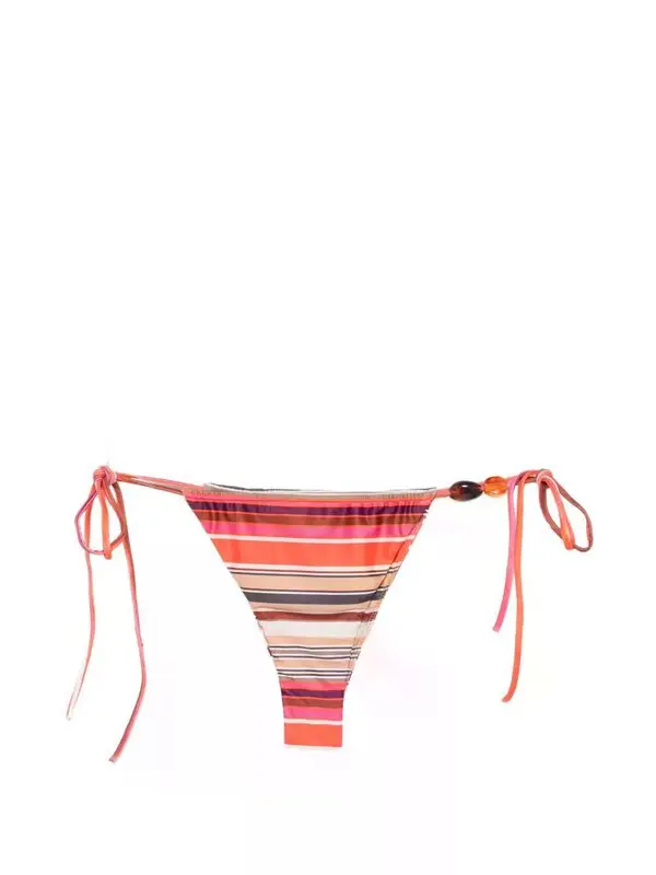 Faithfull The Brand Ombra Striped Beaded Bikini Bottoms - Orange