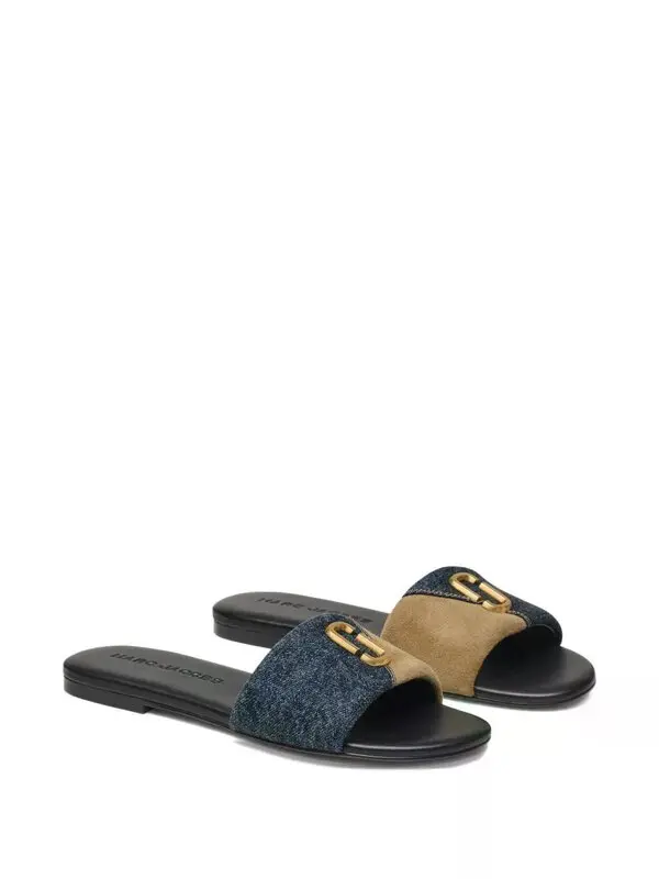 Marc Jacobs Logo Detail Denim Slides