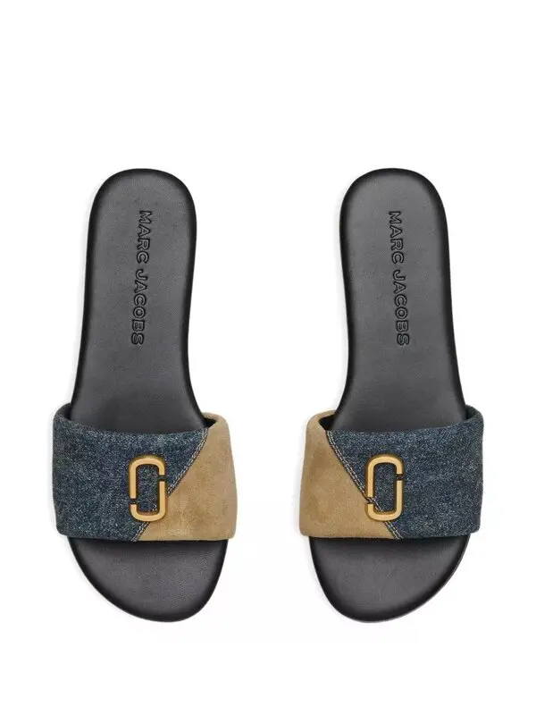 Marc Jacobs Logo Detail Denim Slides