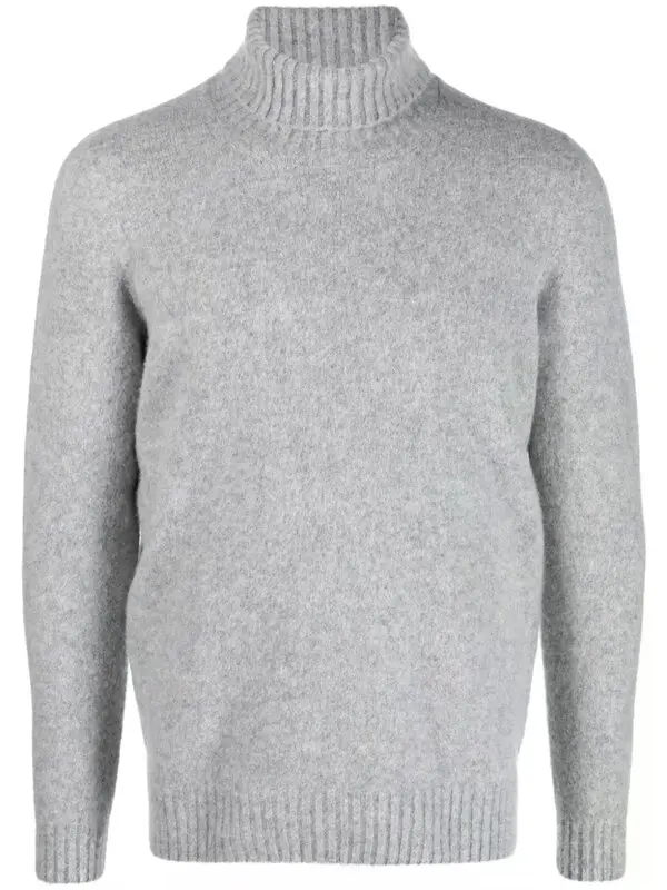 DRUMOHR Lambswool Roll Neck Jumper - Grey