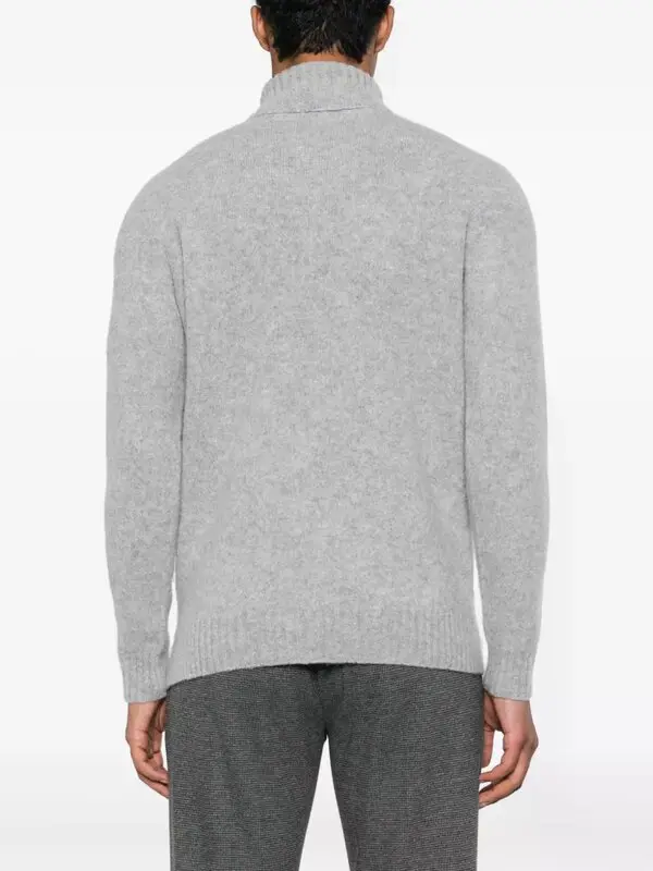 DRUMOHR Lambswool Roll Neck Jumper - Grey