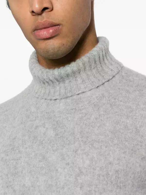 DRUMOHR Lambswool Roll Neck Jumper - Grey