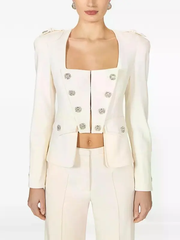 Costarellos Crystal-button Blazer