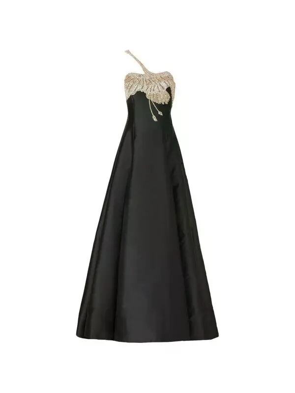 Costarellos Venezia Crystal-appliqué Gown - Black