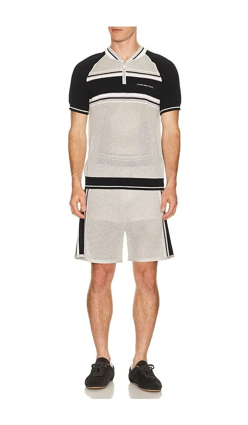 Casablanca Metallic Mesh Stripe Shorts - Grey