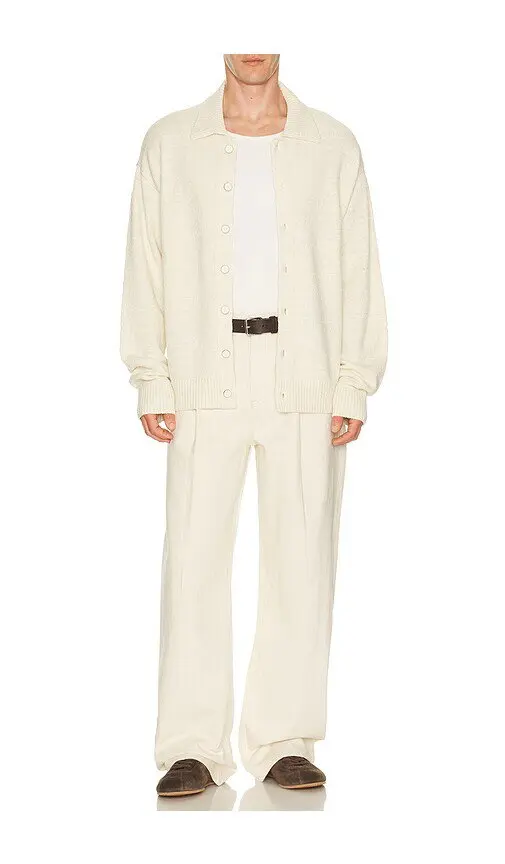 Helmut Lang Slub Wool Cardigan - Cream