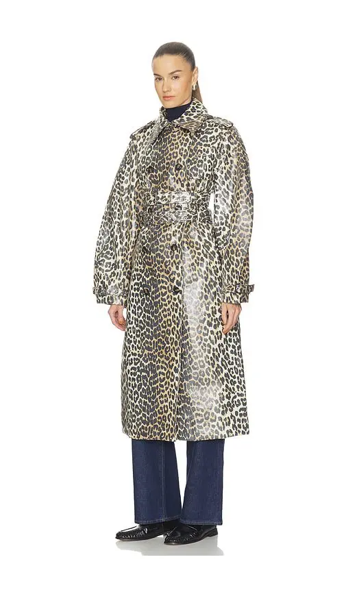 GANNI Laminated Canvas Trenchcoat