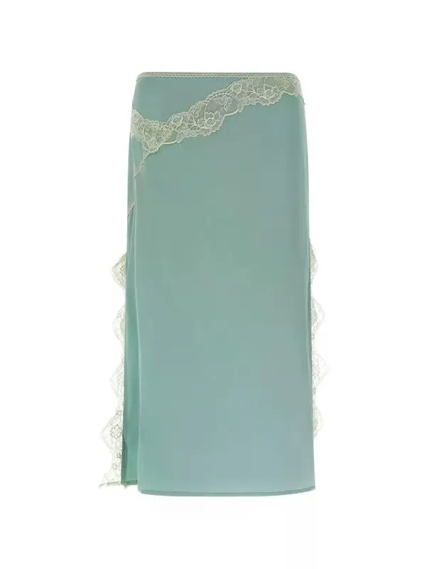 VAILLANT Attitude Midi Skirt With Lace Detail - Blue