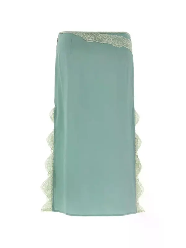 VAILLANT Attitude Midi Skirt With Lace Detail - Blue