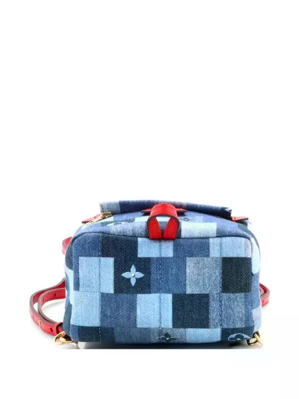 LOUIS VUITTON Palm Springs Mini Backpack In Damier And Monogram Patchwork Denim