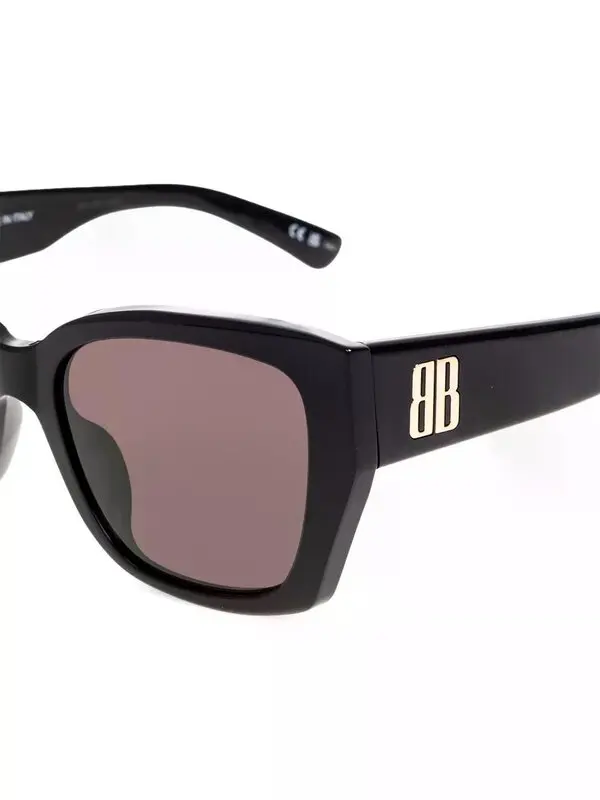 Balenciaga Logo Square-frame Sunglasses - Black