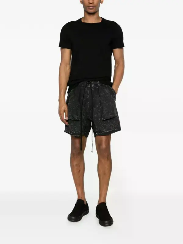 THOM KROM Marble Print Drawstring Shorts