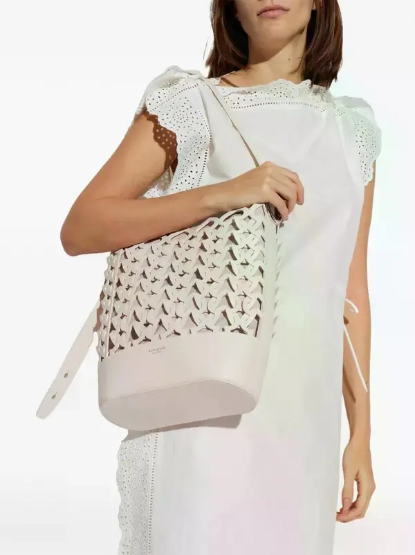 Kate Spade New York Woven Leather Bucket Bag