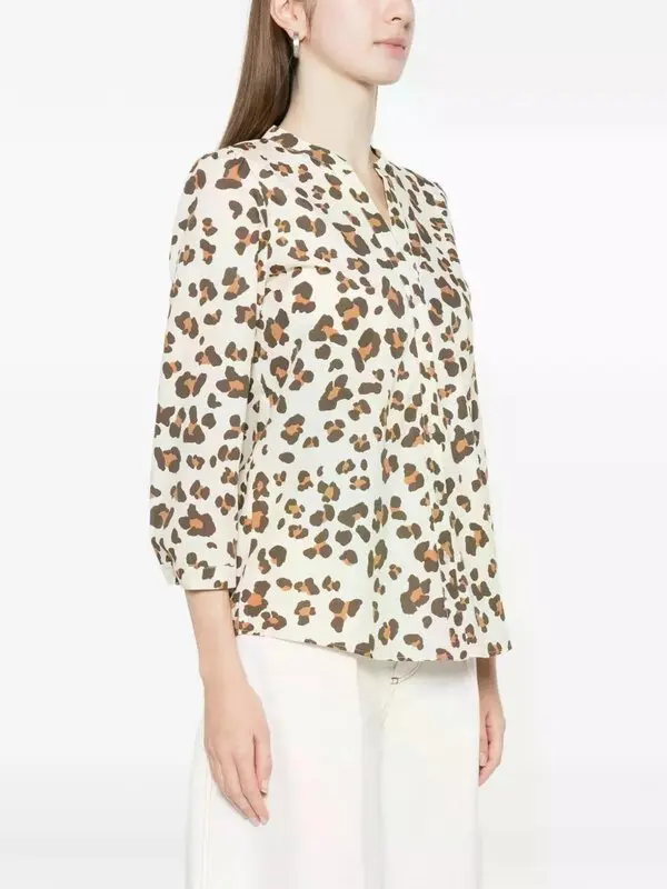 Marella Leopard Print V-neck Shirt