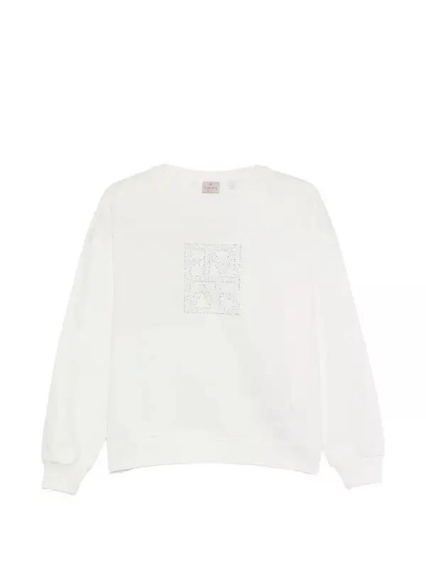 Marella Embellished Crew Neck Long Sleeve Sweatshirt - Neutrals