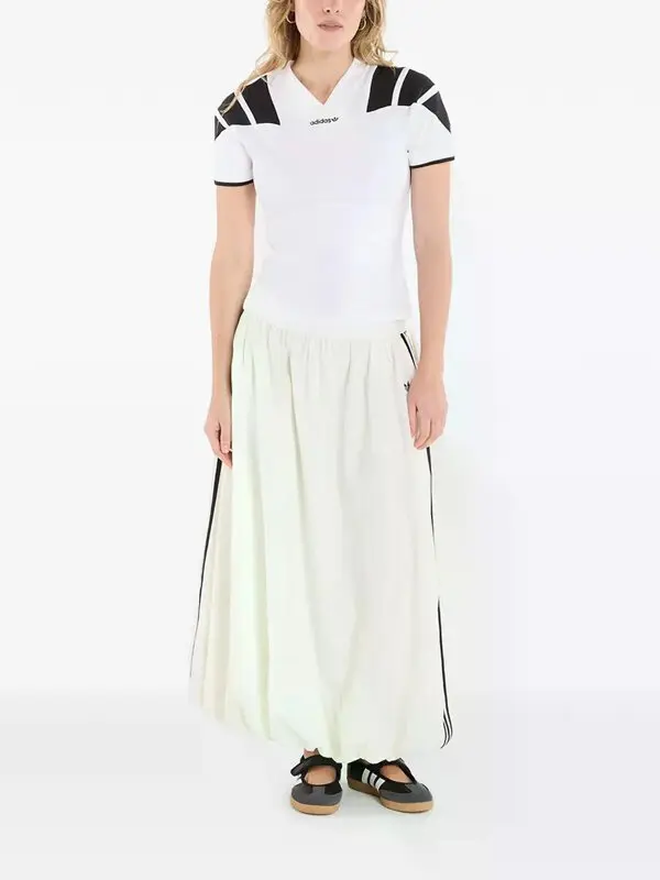 Adidas Cotton V-neck T-shirt With Embroidered Logo