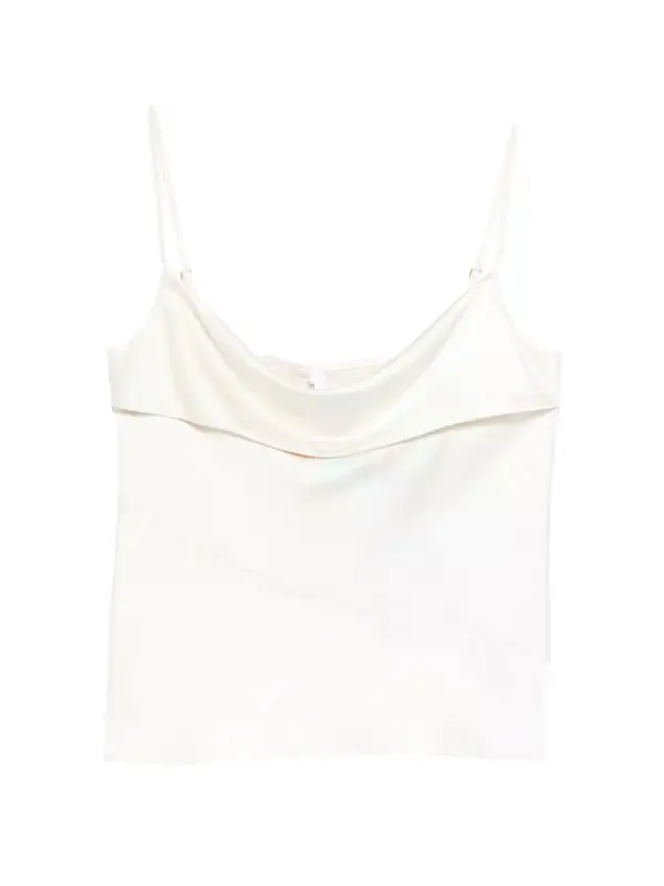 Imperial Beige Strap Detail Cowl Neck Sleeveless Top - Neutrals