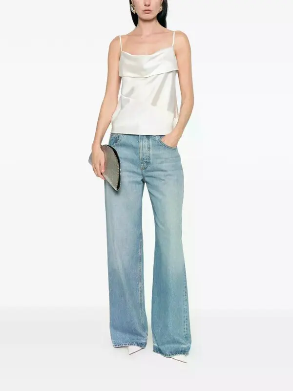 Imperial Beige Strap Detail Cowl Neck Sleeveless Top - Neutrals