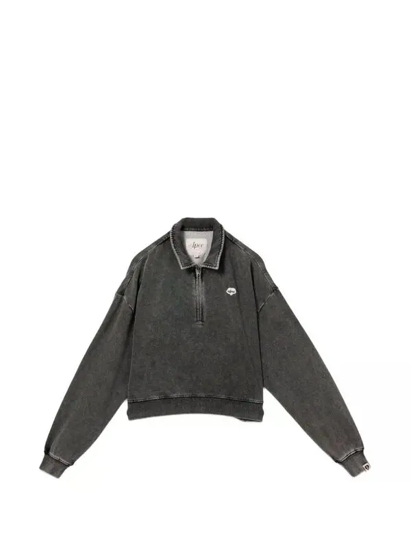 AAPE BY *A BATHING APE Logo-patched Half-zip Sweatshirt - Grey