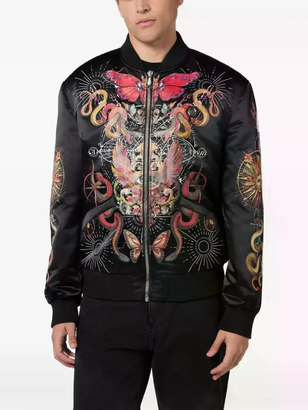 Philipp Plein Skull Print Bomber Jacket