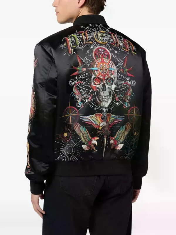 Philipp Plein Skull Print Bomber Jacket