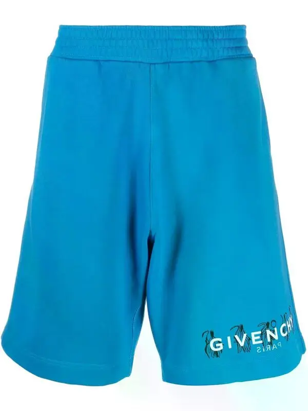 Givenchy Logo Print Cotton Shorts
