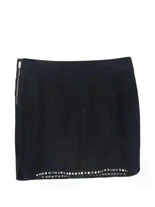 Maje Stud-embellished Suede Mini Skirt - Black