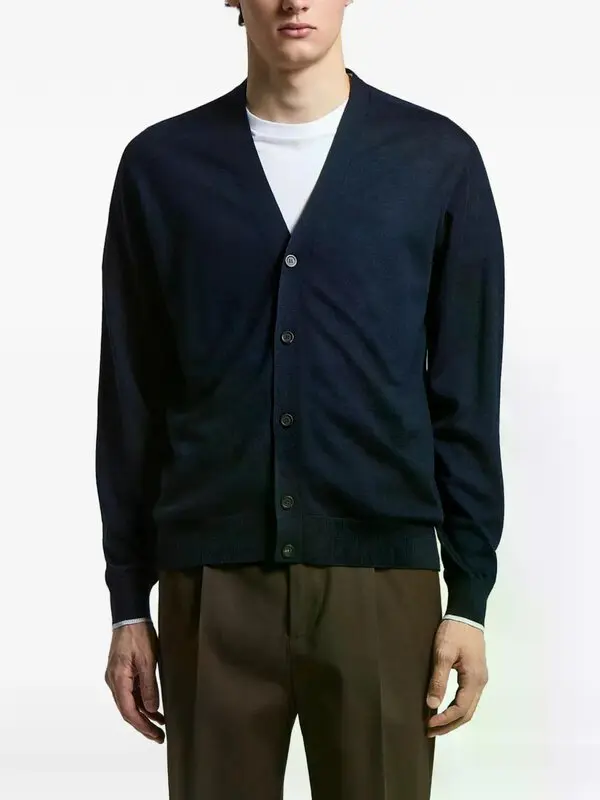 Peserico V-neck Button Cardigan - Blue