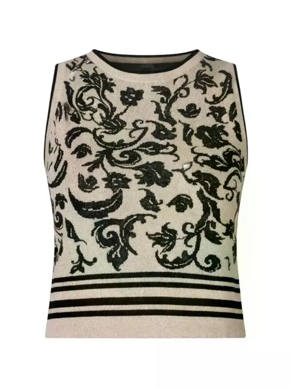 Liu Jo Crew-neck Sleeveless Knit Vest - Neutrals