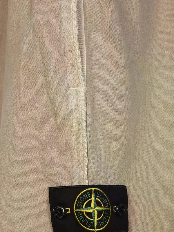 Stone Island 6200014 Malfilé Fleece Old-effect Loose-wide-leg-fit Jogger Shorts With Pockets