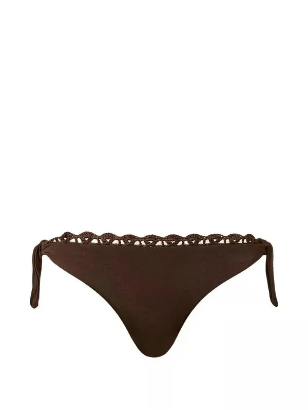 TWINSET Bikini Bottoms With Crochet Trim - Brown
