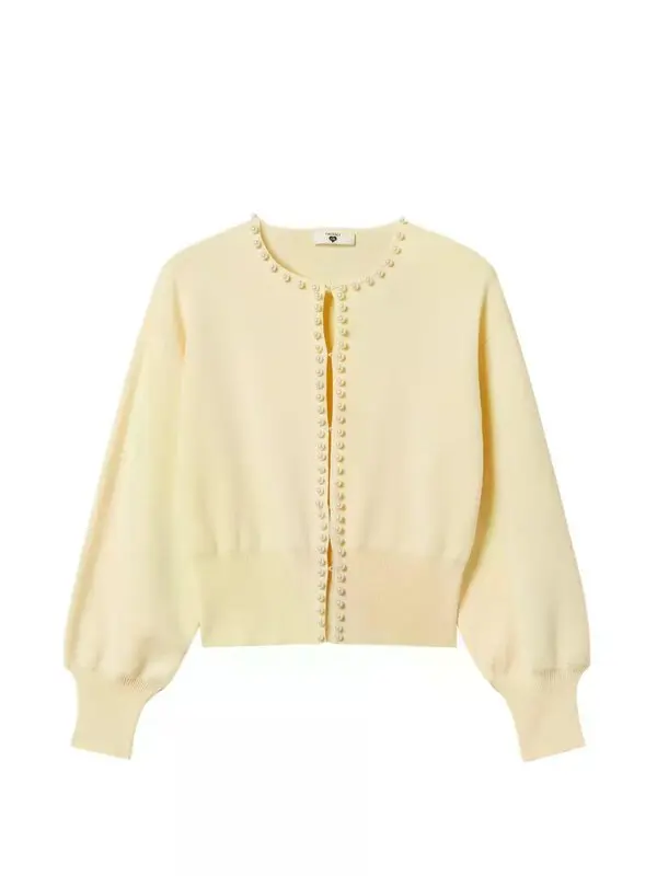 TWINSET Cardigan With Pearl Embellishment - Yellow