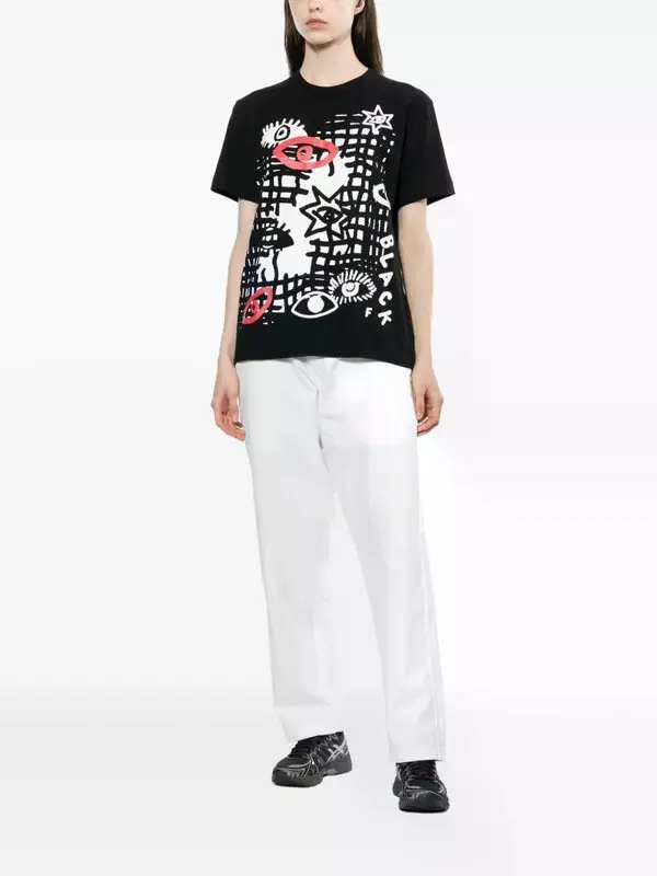 Comme Des Garçons Graphic-print Round-neck T-shirt - Black