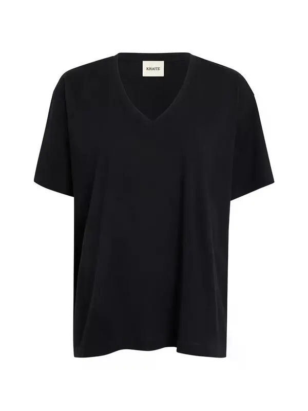 Khaite Linda V-neck T-shirt - Black
