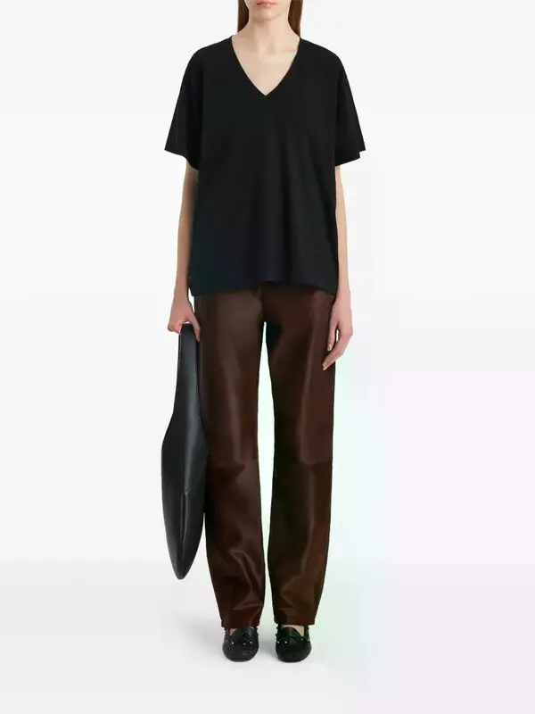 Khaite Linda V-neck T-shirt - Black