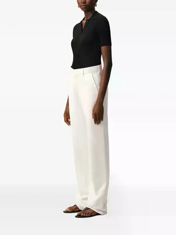 AMI Paris Blended Linen Low Waist Straight Leg Trousers
