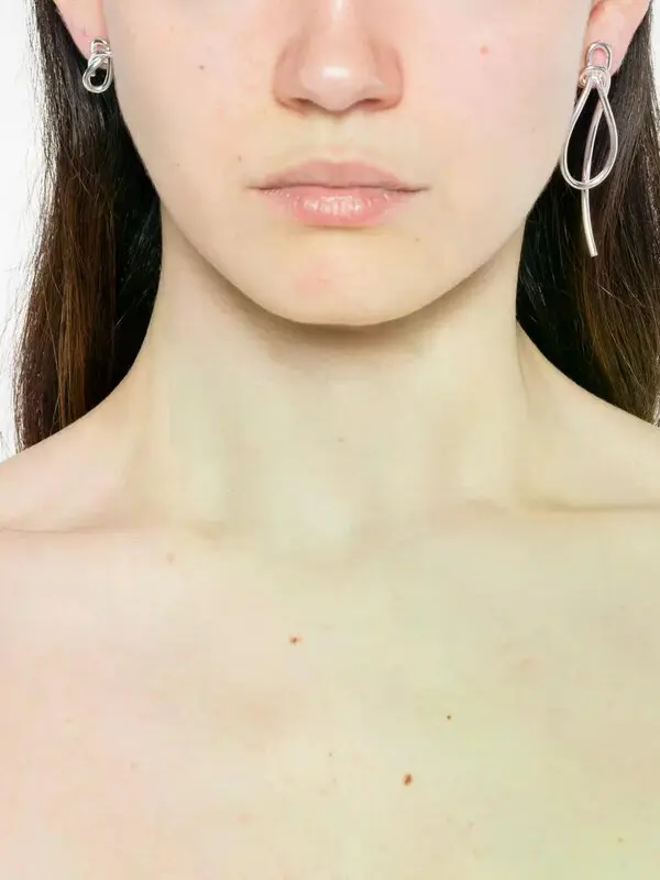Completedworks Tone Thread Knot-detail Mismatched Earrings - Silver