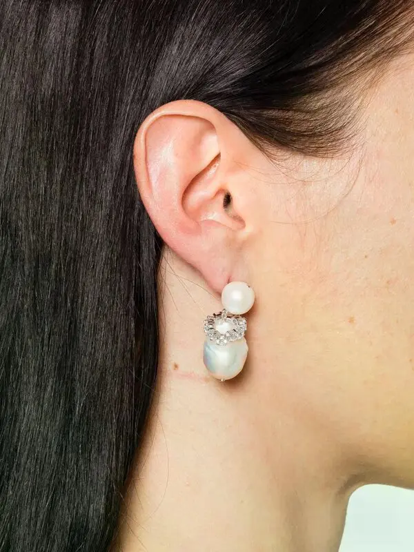 Completedworks Pearl-embellished Earrings - Silver