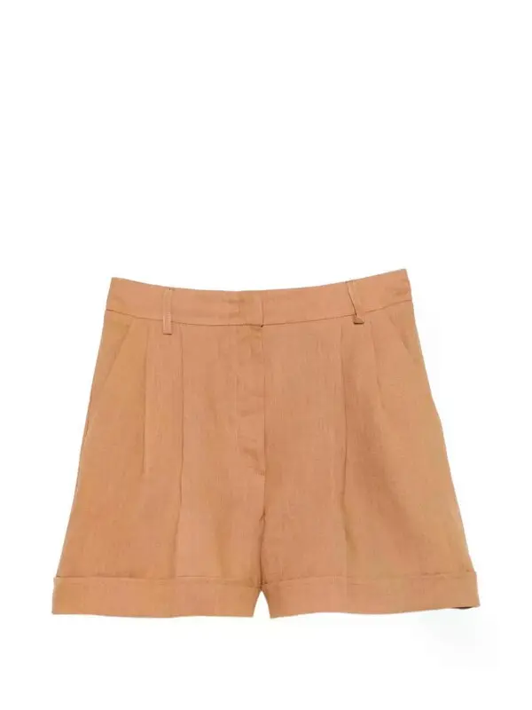 ACTUALEE Pleated Belted Shorts
