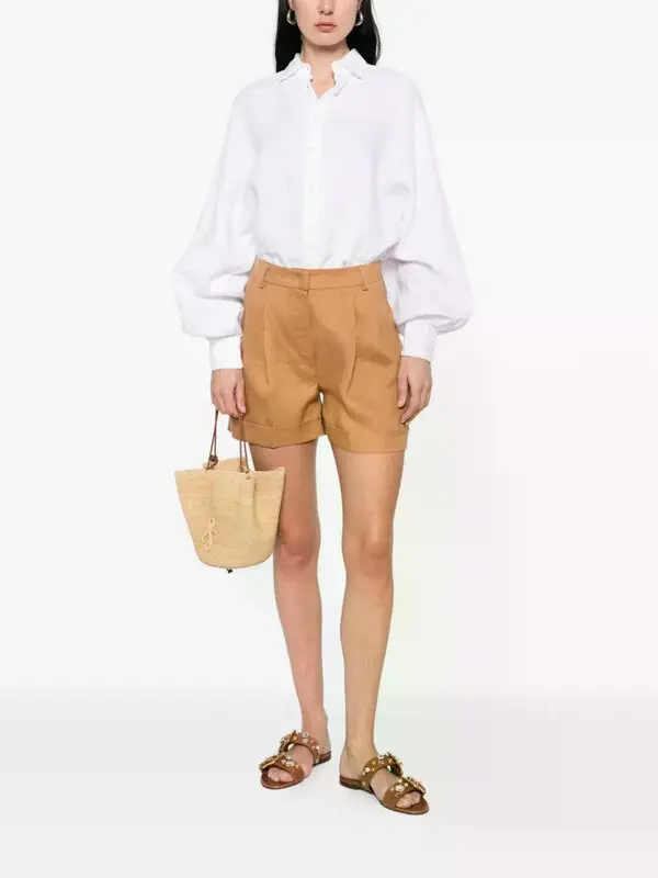 ACTUALEE Pleated Belted Shorts