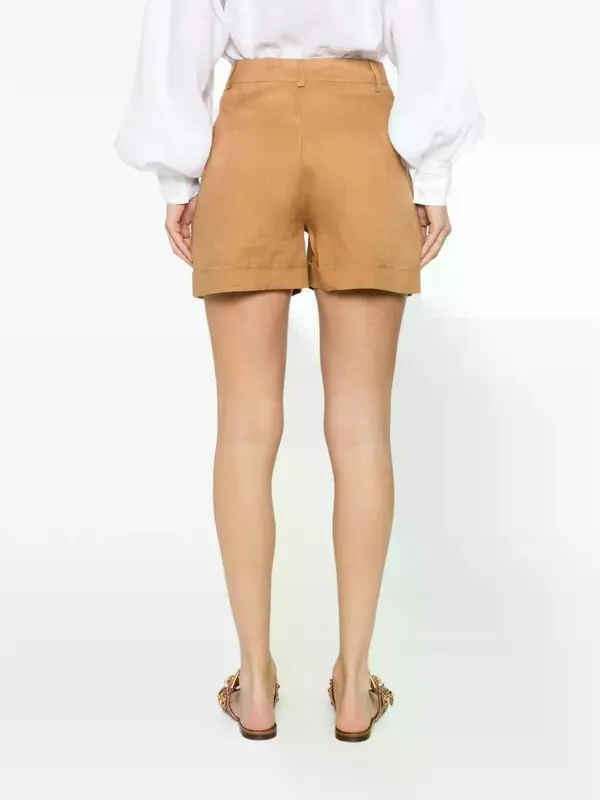 ACTUALEE Pleated Belted Shorts