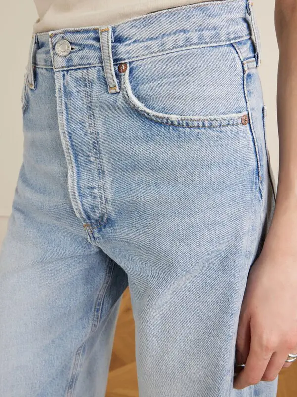 AGOLDE Luna Pieced High-rise Wide Leg Jeans - Blue