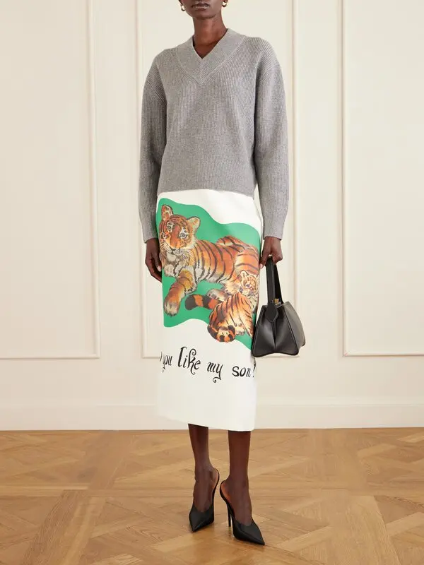 Brandon Maxwell Maris Cashmere V-neck Sweater