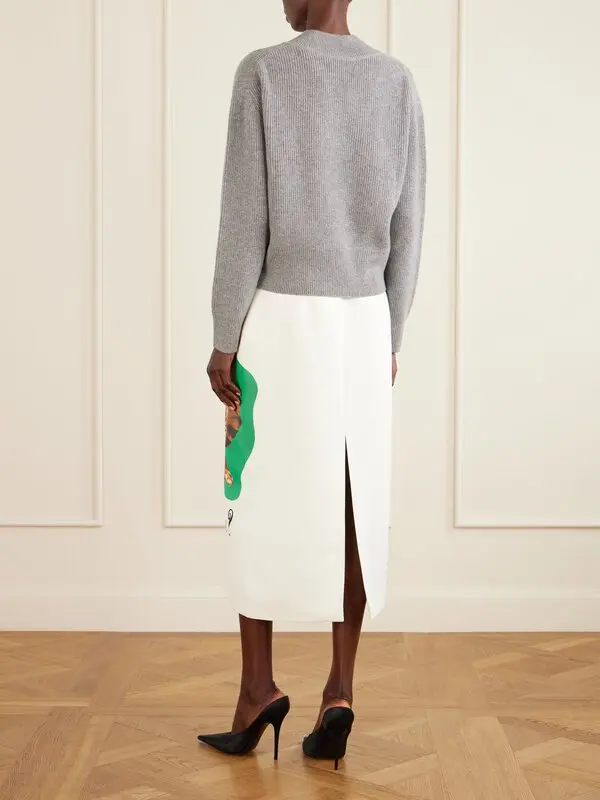 Brandon Maxwell Maris Cashmere V-neck Sweater