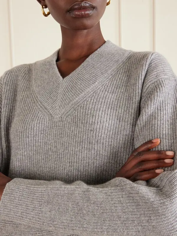 Brandon Maxwell Maris Cashmere V-neck Sweater