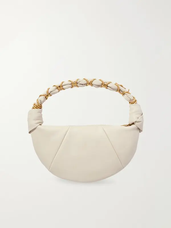 Saint Laurent Amalia Mini Leather Shoulder Bag - Neutrals