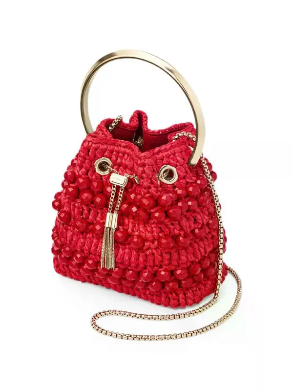 JIMMY CHOO Bon Bon Beaded Bucket Bag