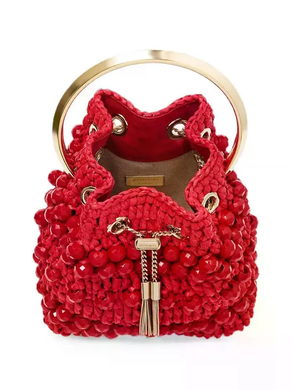 JIMMY CHOO Bon Bon Beaded Bucket Bag