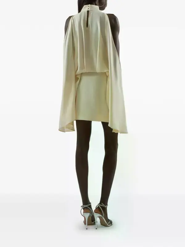 TALLER MARMO Bacall High-neck Draped Dress - Neutrals